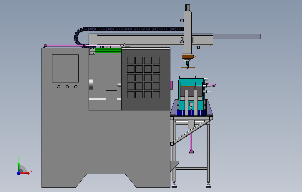 CNC数控车床自动上下料机械手设备__SOLIDWORKS 2012_模型图纸下载 – 懒石网