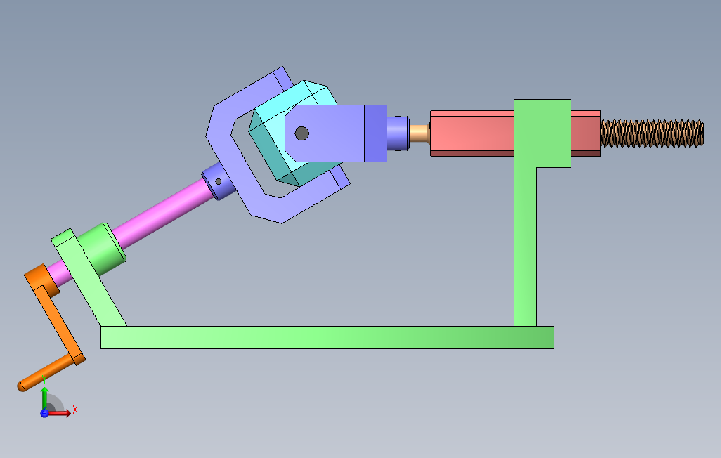 杠杆螺丝空间机构solidworks 2016模型图纸下载 懒石网