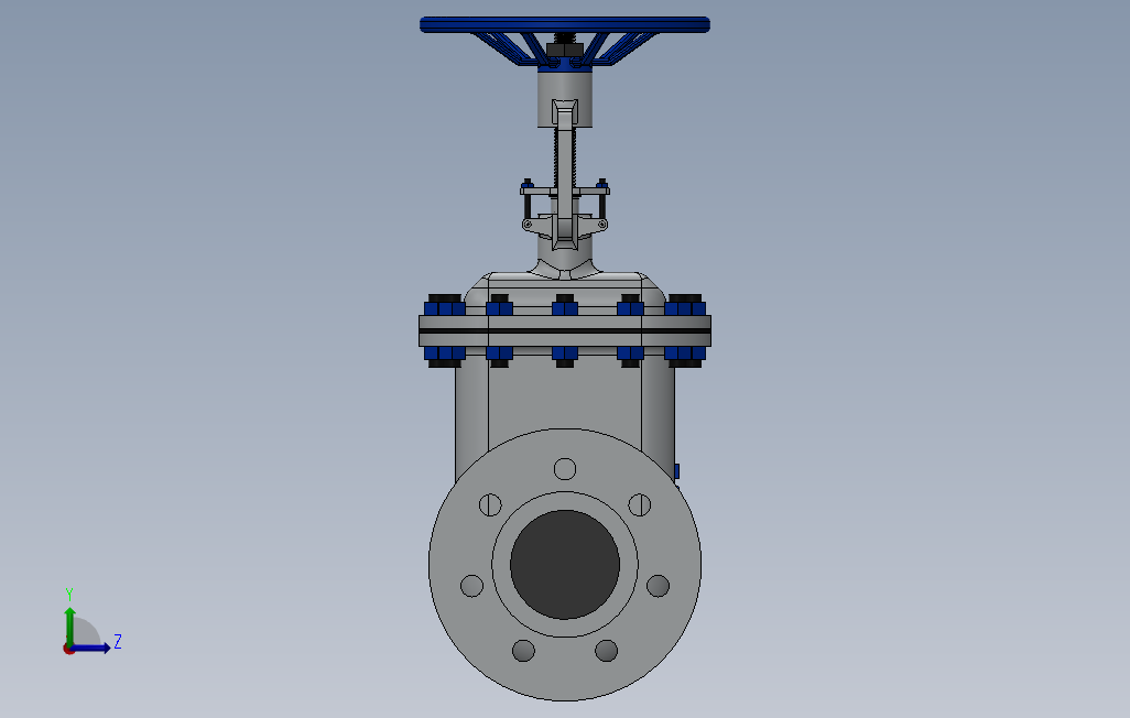 闸阀solidworks 2016模型图纸下载 懒石网
