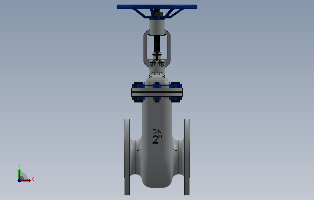 闸阀solidworks 2016模型图纸下载 懒石网