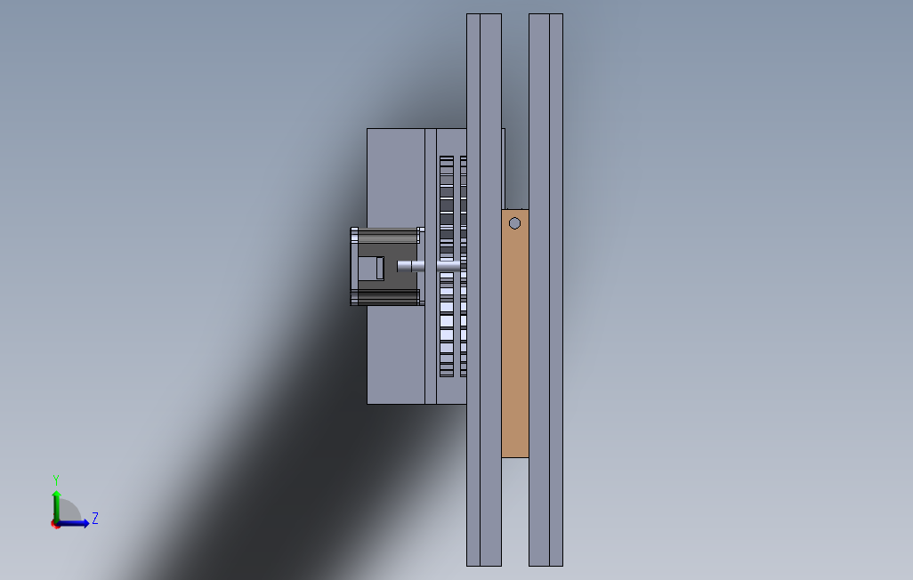 S45通过曲柄实现的快速返回运动机构solidworks 2010模型图纸下载 懒石网