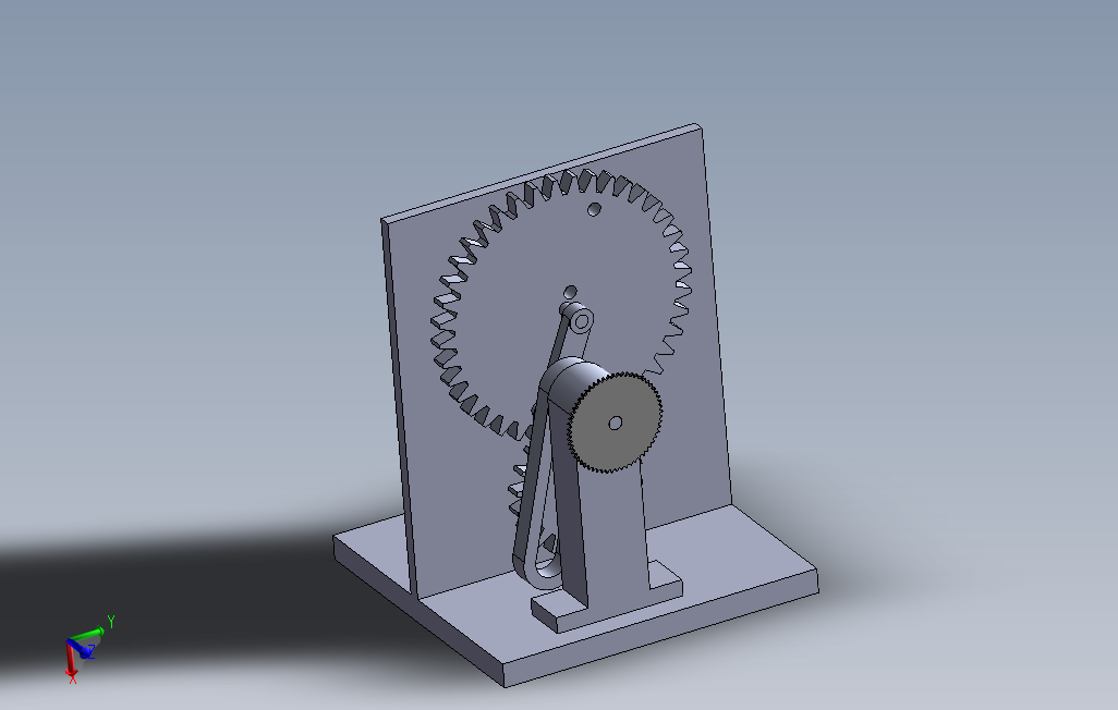 S46通过曲柄实现的变速运动机构solidworks 2010模型图纸下载 懒石网