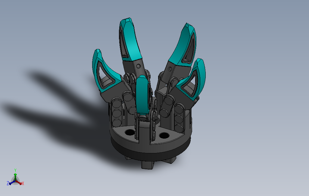 5爪夹持机构solidworks 2019模型图纸下载 懒石网