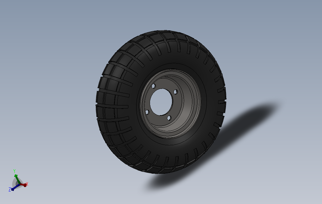 充气轮胎车轮solidworks 2017模型图纸下载 懒石网