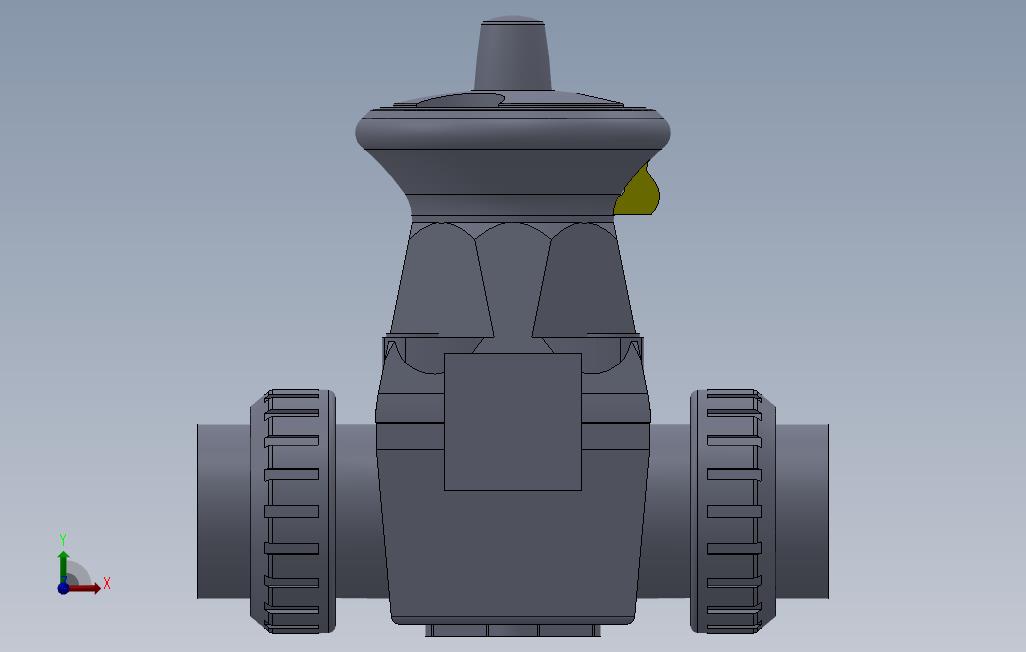 带锁定手动隔膜阀40口径solidworks 2009模型图纸下载 懒石网