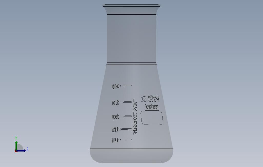 300ml玻璃圆锥形瓶_SOLIDWORKS 2015_模型图纸免费下载 – 懒石网