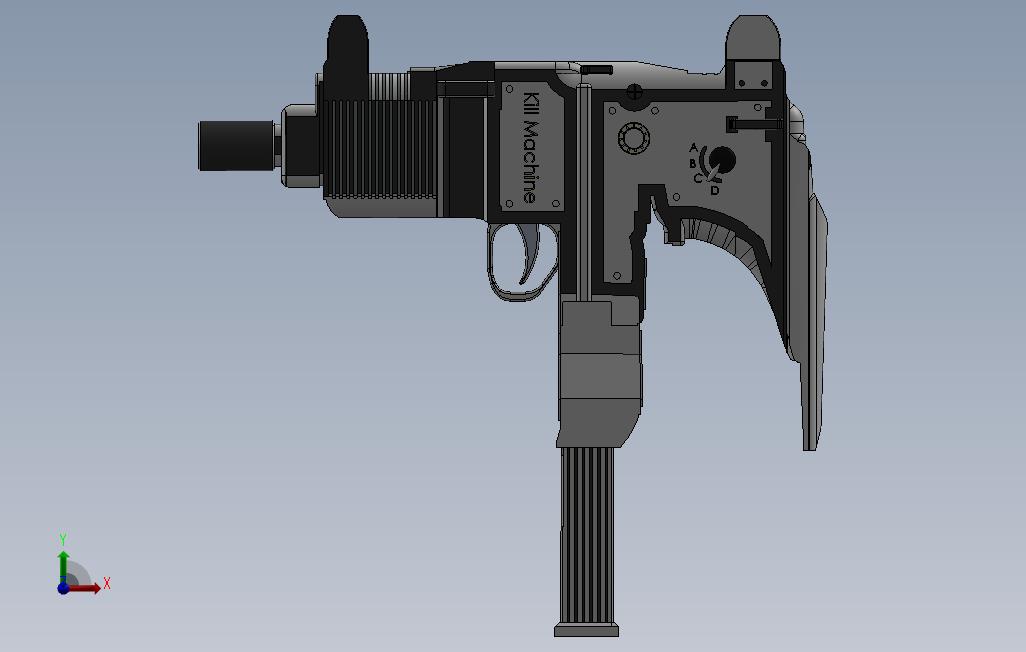 UziSub机枪9mm_SOLIDWORKS 2012_模型图纸免费下载 – 懒石网