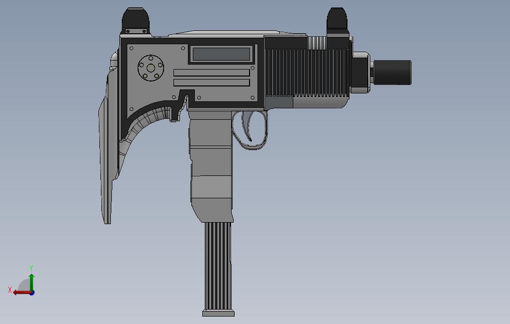UziSub机枪9mm_SOLIDWORKS 2012_模型图纸免费下载 – 懒石网