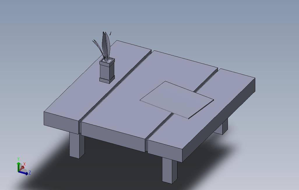 咖啡桌子solidworks 2018模型图纸免费下载 懒石网