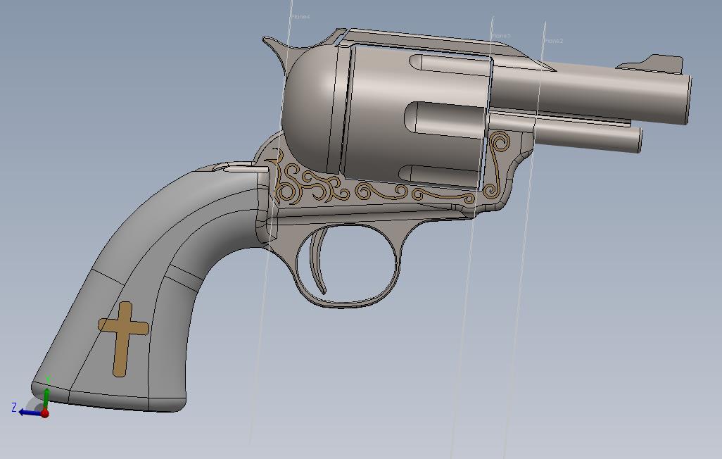 手枪_SOLIDWORKS_免费图纸_模型下载 – 懒石网