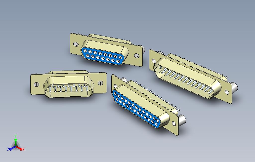 DB15和DB25SUBDMF_STEP_模型图纸免费下载 – 懒石网