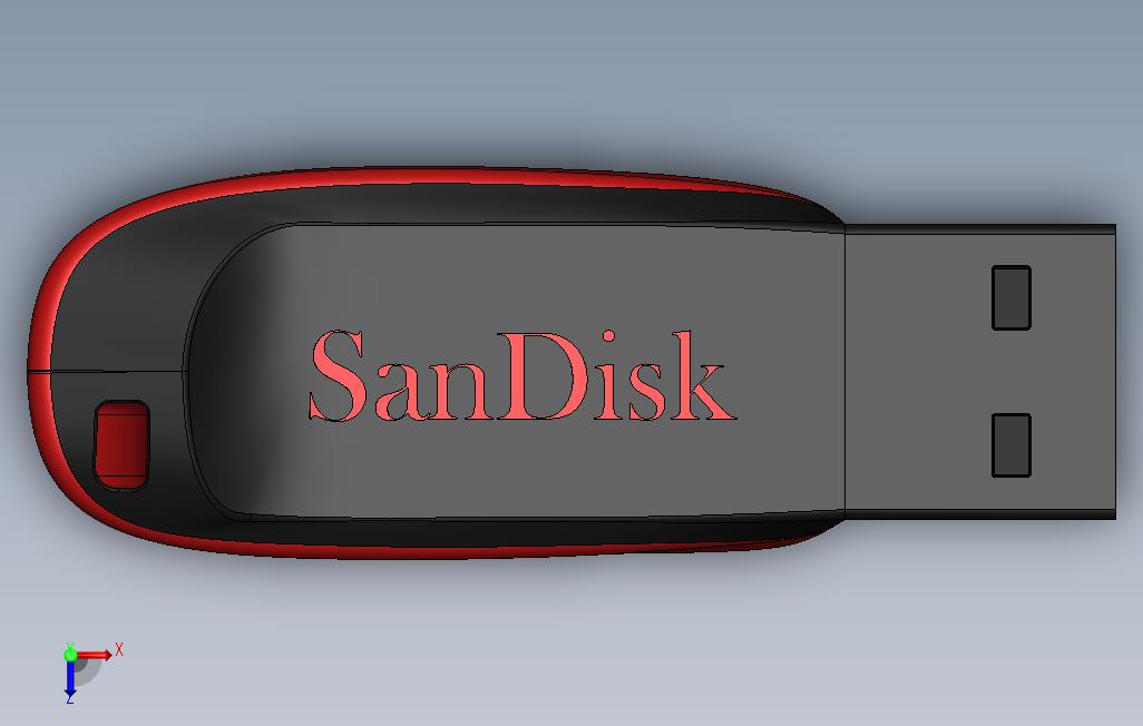 Sandiskcruzerblade4gbusb闪存驱动器solidworks 2011模型图纸免费下载 懒石网