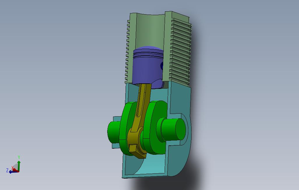 发动机活塞曲柄机构solidworks 2017模型图纸免费下载 懒石网