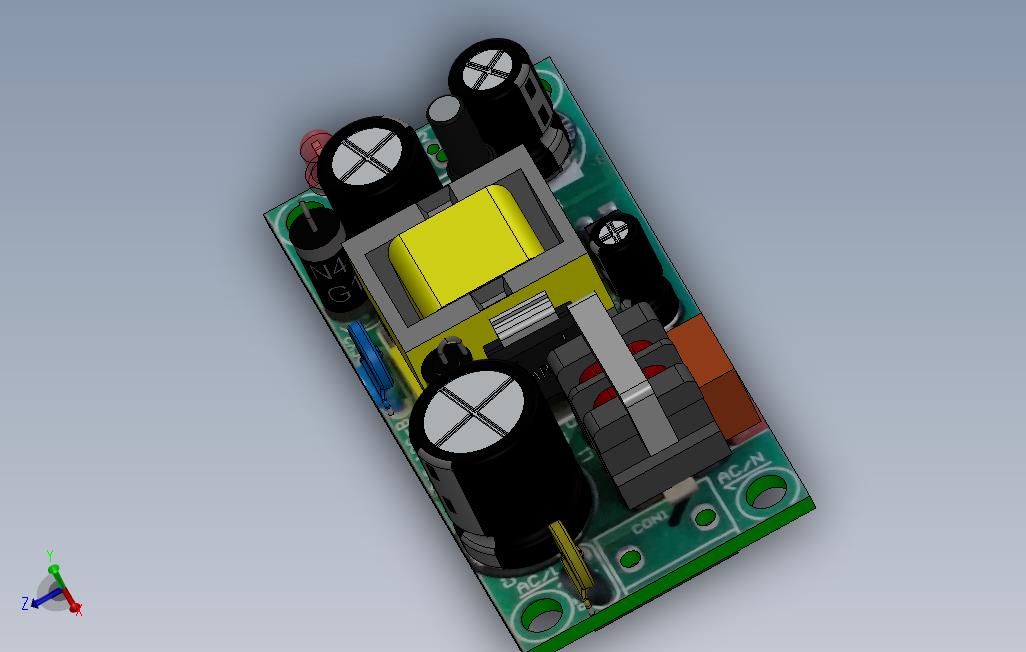 开关电源板模块_SOLIDWORKS 2016_模型图纸免费下载 – 懒石网