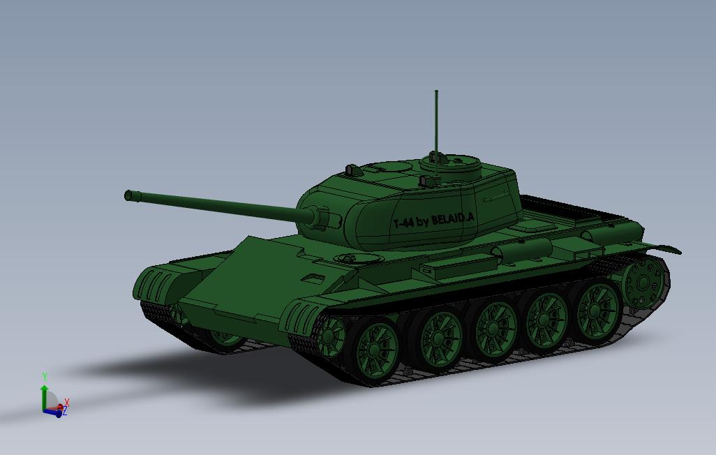 T44中坦克_SOLIDWORKS 2016_模型图纸免费下载 – 懒石网