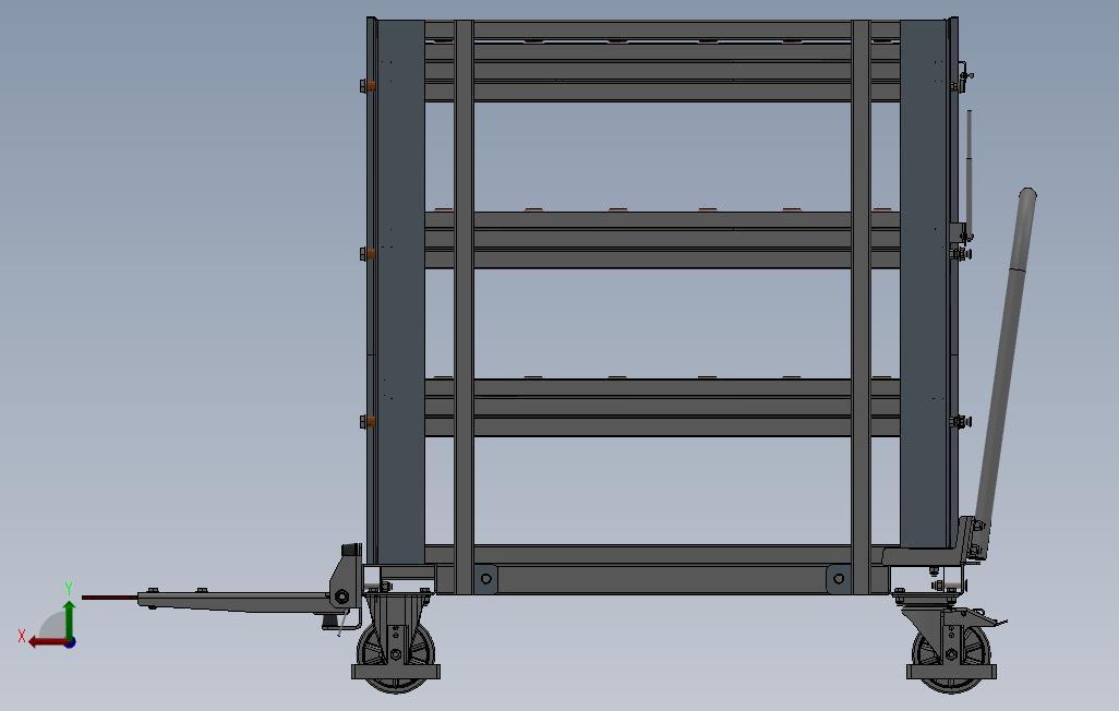 带有货架的小车2solidworks 2016模型图纸免费下载 懒石网