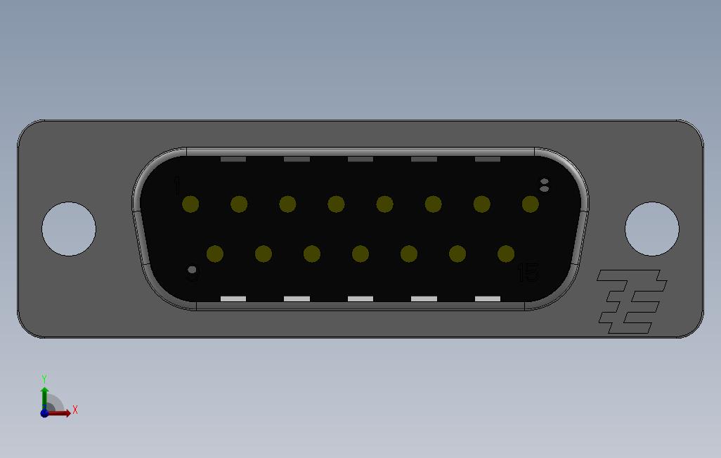 DB15雄性连接器_SOLIDWORKS 2011_模型图纸免费下载 – 懒石网
