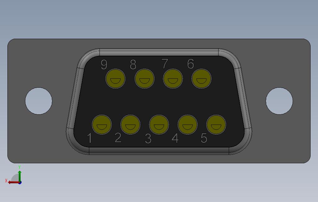 DB9雄性连接器_SOLIDWORKS 2011_模型图纸免费下载 – 懒石网