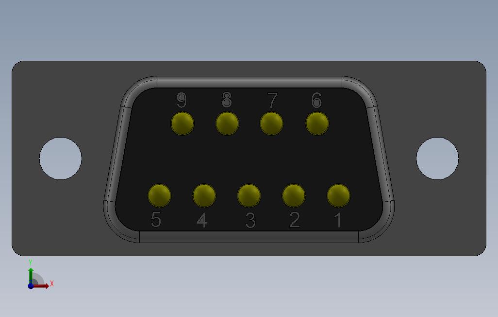 DB9雄性连接器_SOLIDWORKS 2011_模型图纸免费下载 – 懒石网