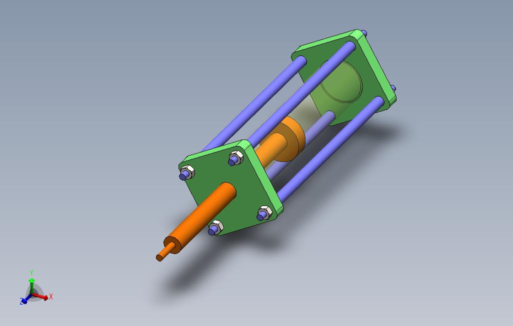 气压缸66solidworks 2018模型图纸免费下载 懒石网