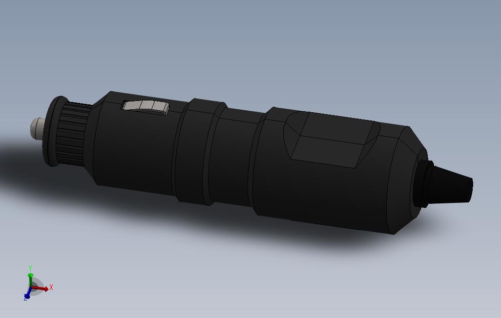 汽车点烟器插头直流电源连接器solidworks 2014模型图纸免费下载 懒石网