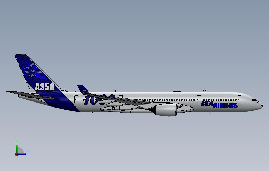 空中客车A350_3_SOLIDWORKS 2016_模型图纸免费下载 – 懒石网
