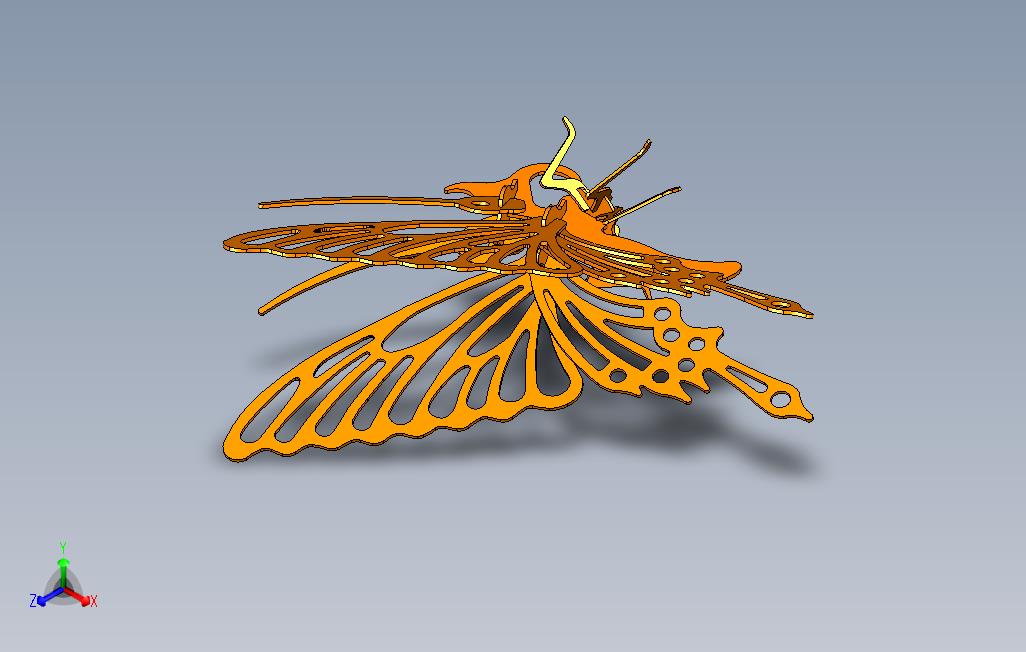 蝴蝶STP_stp_STEP_模型图纸免费下载 – 懒石网