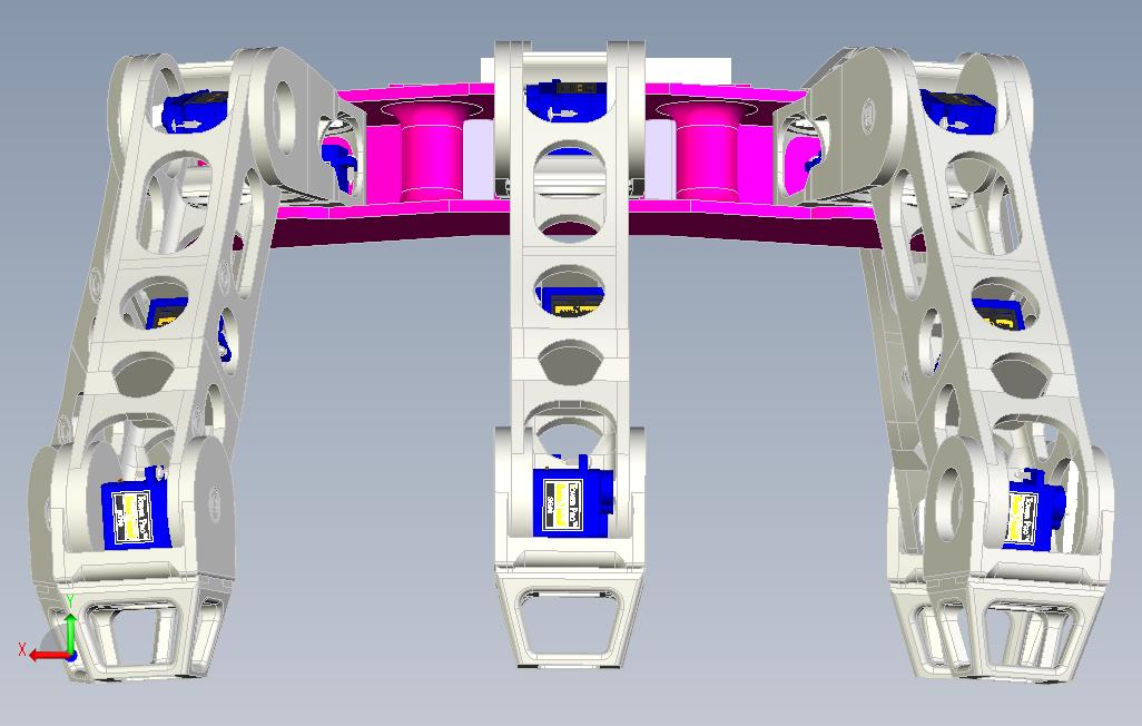 五关节六足机器人_Inventor_模型图纸免费下载 – 懒石网
