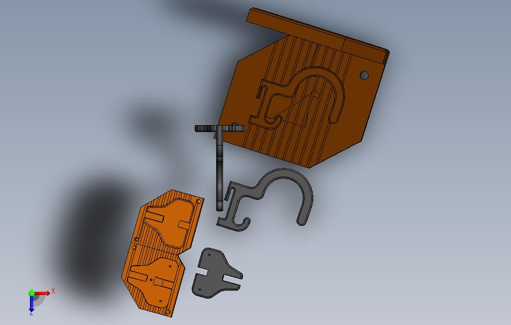 头盔挂钩组件模具solidworks 2016模型图纸免费下载 懒石网
