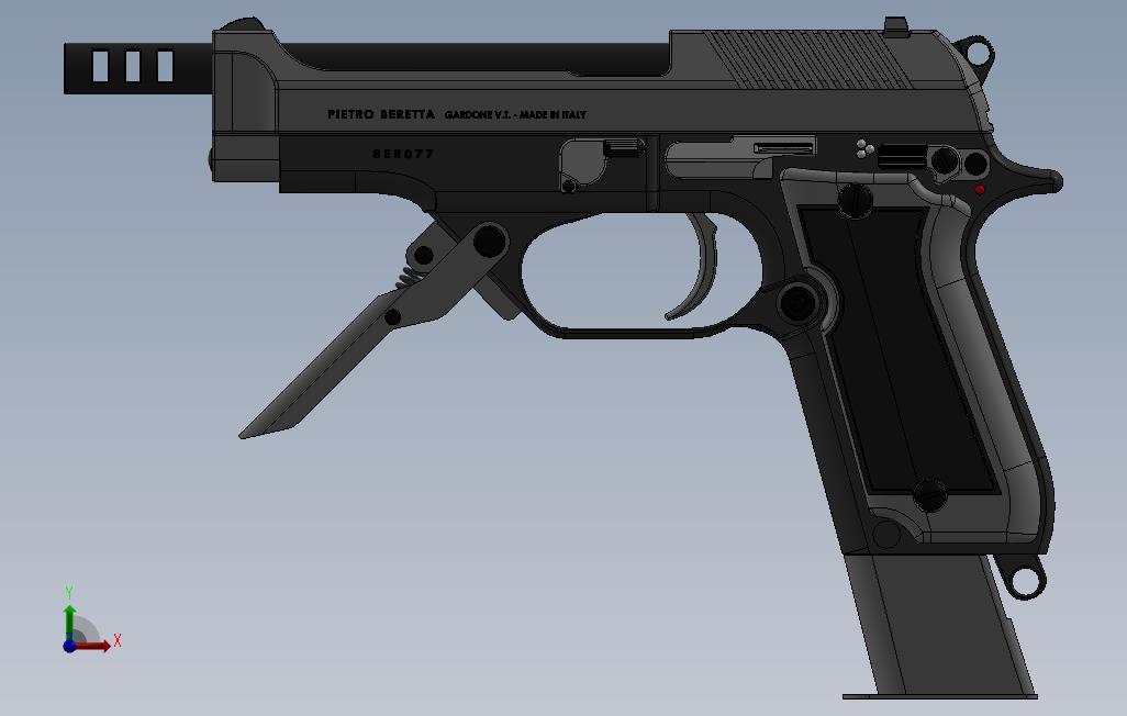 贝雷塔93R-RAFFICA_SOLIDWORKS 2016_模型图纸免费下载 – 懒石网