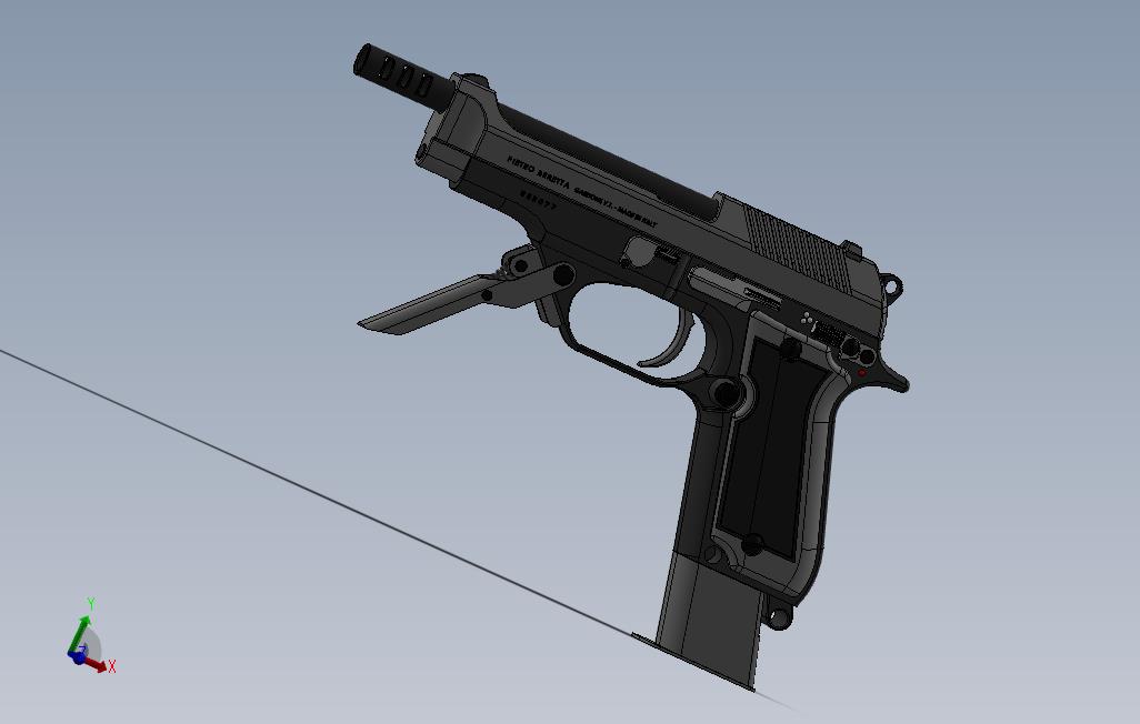 贝雷塔93R-RAFFICA_SOLIDWORKS 2016_模型图纸免费下载 – 懒石网