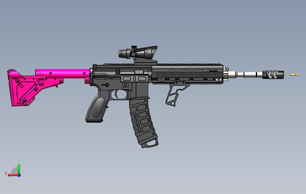 M416突击步枪__模型图纸下载 – 懒石网