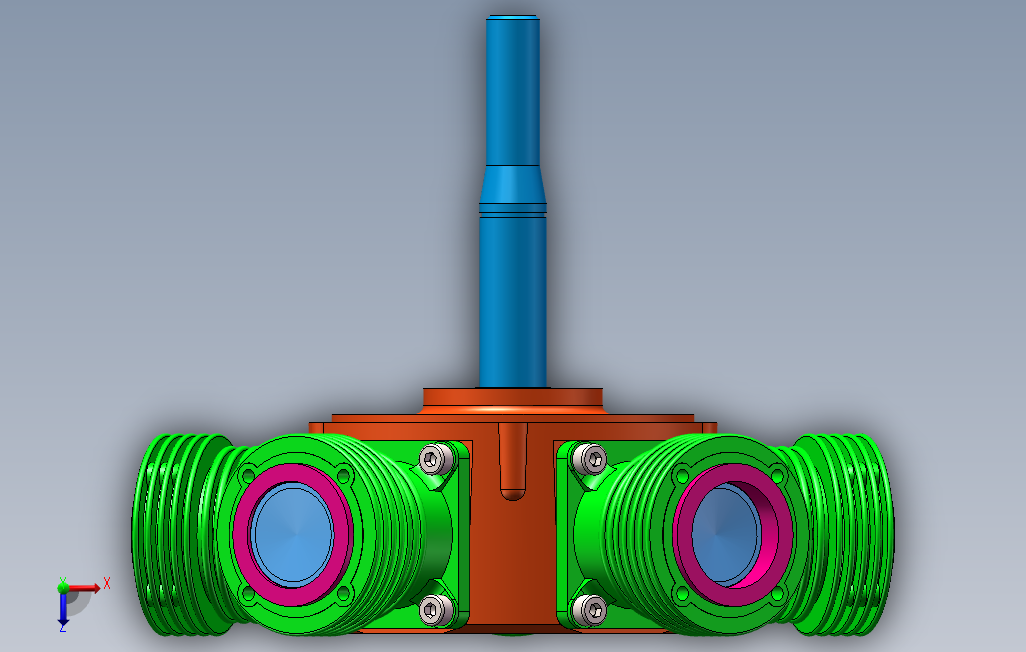 五缸星型发动机solidworks 2016模型图纸下载 懒石网