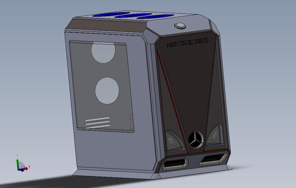 奔驰电脑机箱_SOLIDWORKS 2018_模型图纸下载 – 懒石网