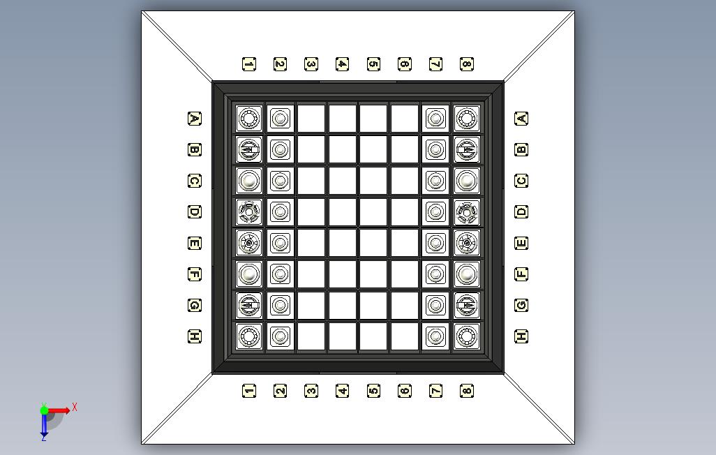 国际象棋棋台parasolid模型图纸下载 懒石网
