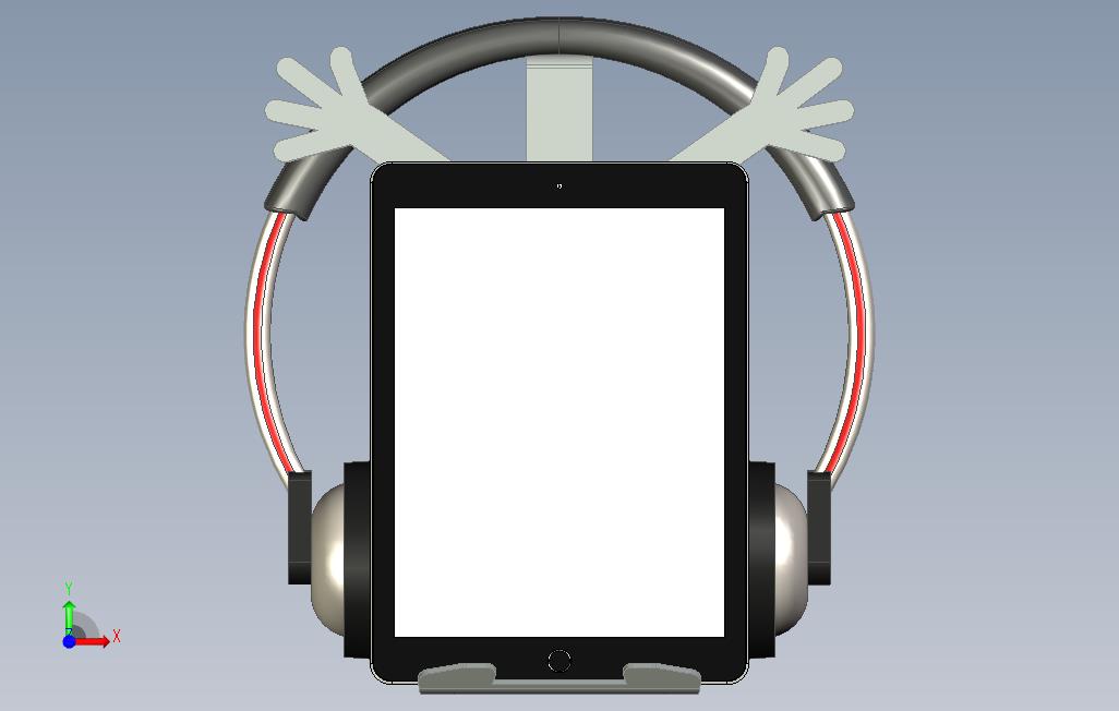 Ipad耳机平板支架组合 Parasolid 模型图纸下载 懒石网