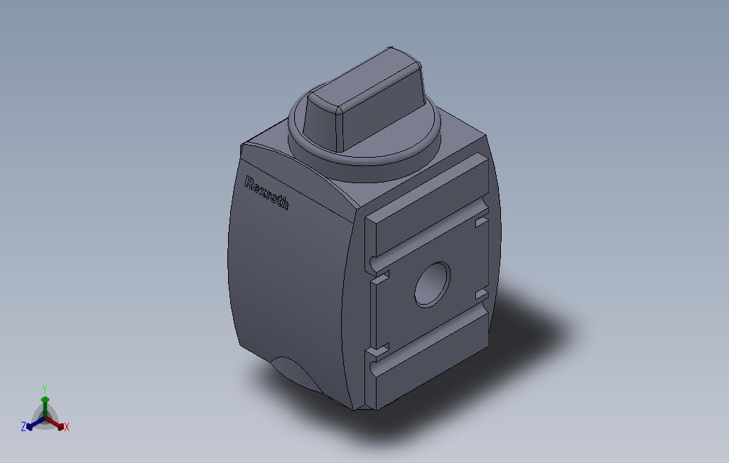隔离阀2路3端口带锁定装置solidworks 2009模型图纸下载 懒石网