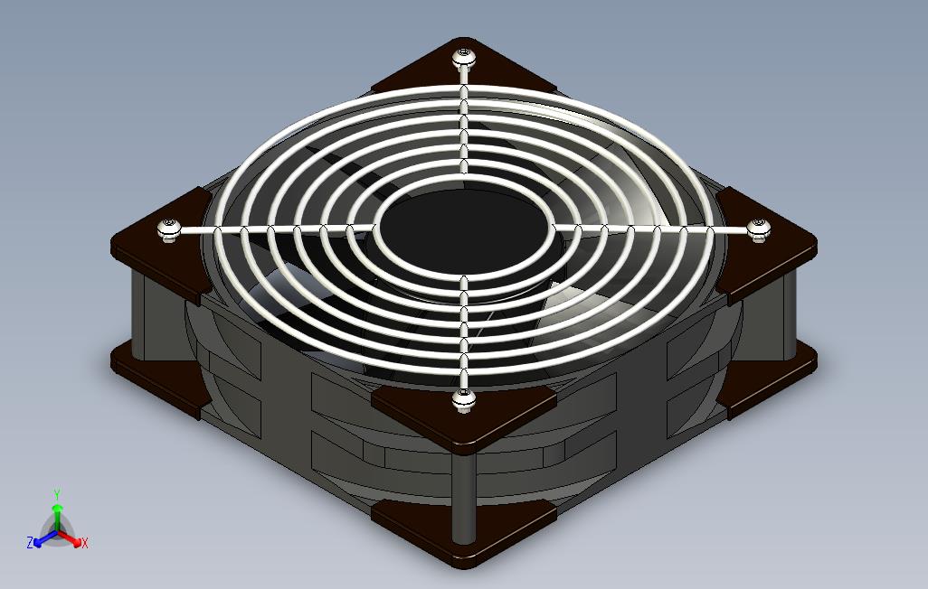 DN200风扇（带格栅）_Parasolid_模型图纸下载 – 懒石网