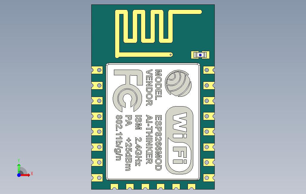 ESP8266智能WiFi模块_STEP_模型图纸下载 – 懒石网