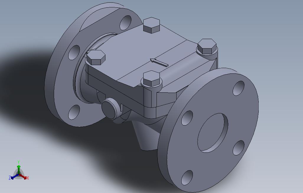 橡胶挡板旋启式止回阀solidworks 2015模型图纸下载 懒石网