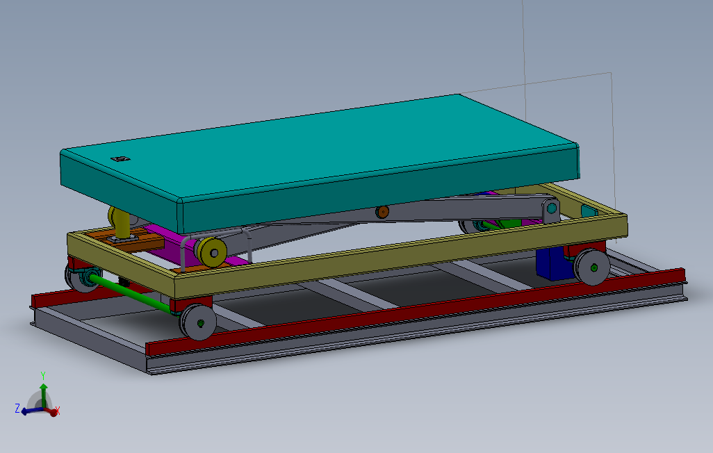 剪叉式升降机工业液压升降平台solidworks 2014模型图纸下载 懒石网