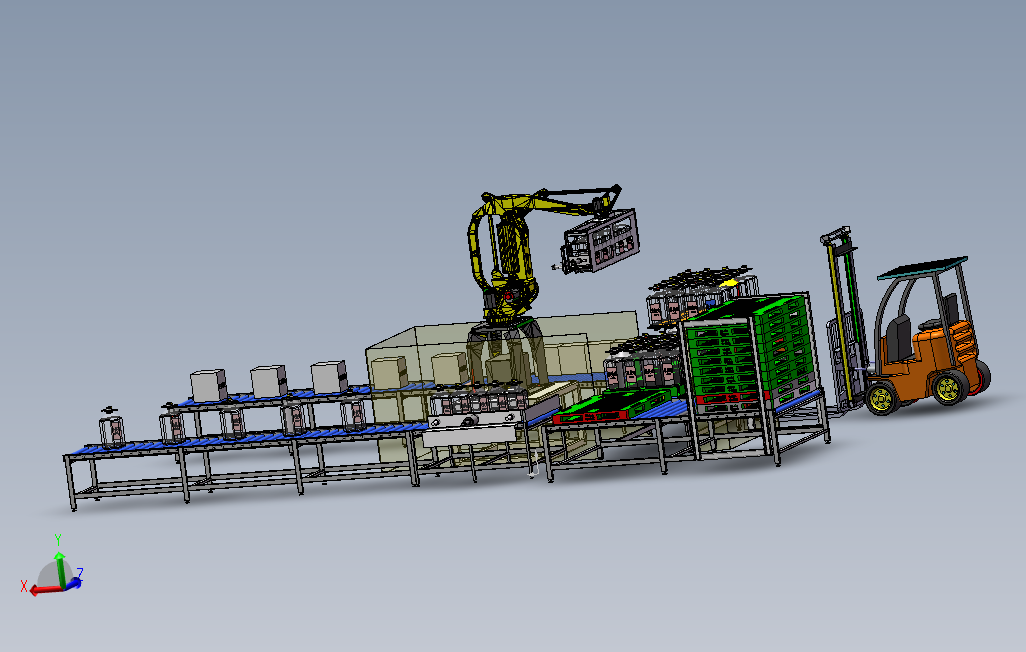 油桶码垛机solidworks 2015模型图纸下载 懒石网