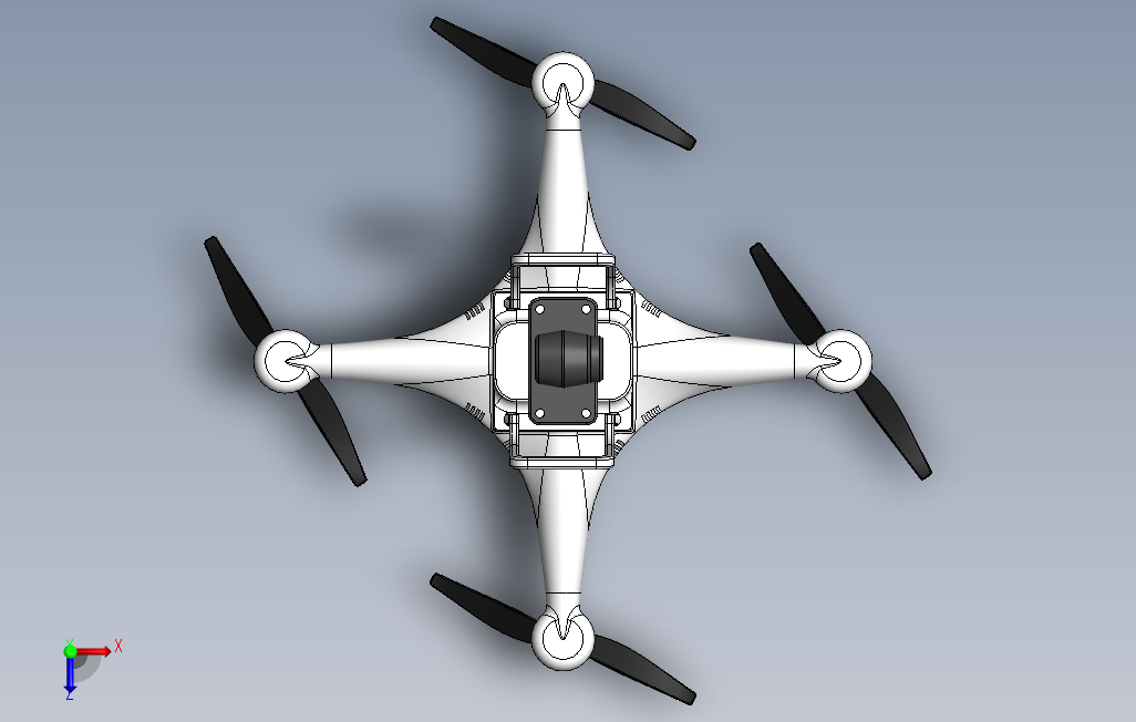 quadcopter-drone四轴无人机_SOLIDWORKS 2018_模型图纸下载 – 懒石网