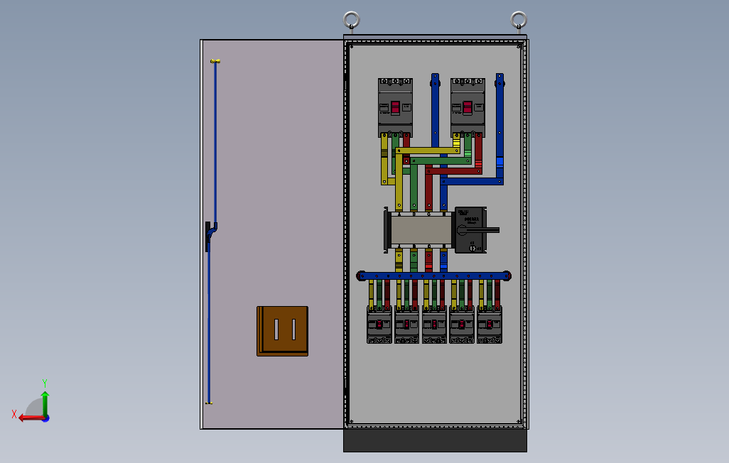 仿威图双电源柜cdq1s带出线开关solidworks 2017模型图纸下载 懒石网