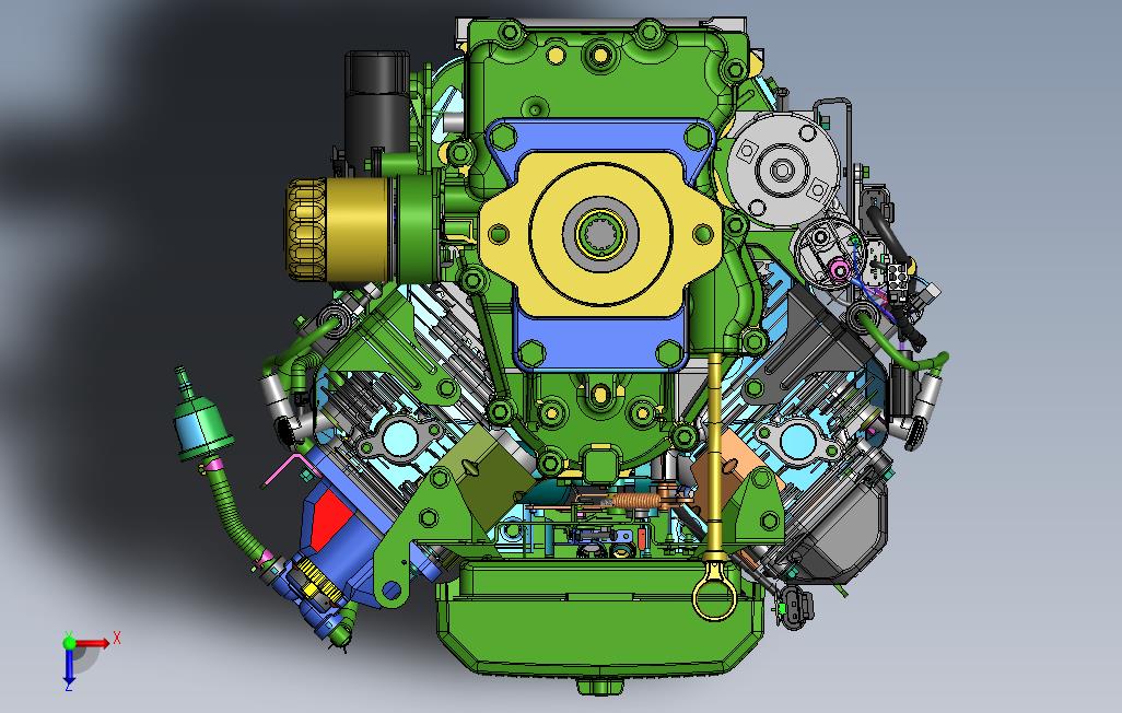 发动机 Kohler发动机造型三维建模图纸solidworks设计solidworks 2017模型图纸下载 懒石网