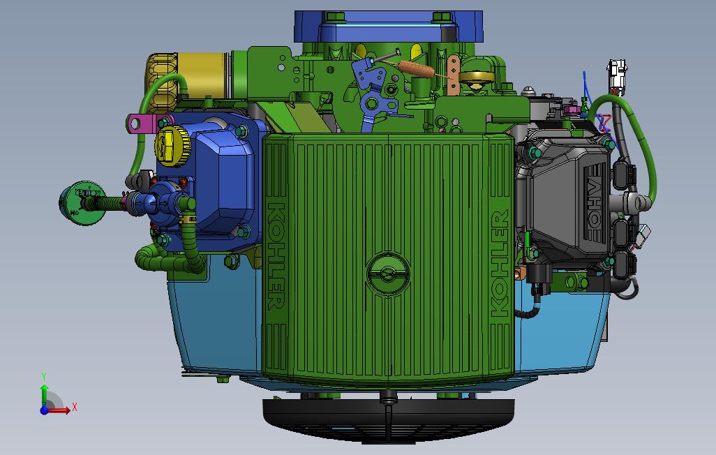 发动机 Kohler发动机造型三维建模图纸solidworks设计 Solidworks 2017 模型图纸下载 懒石网