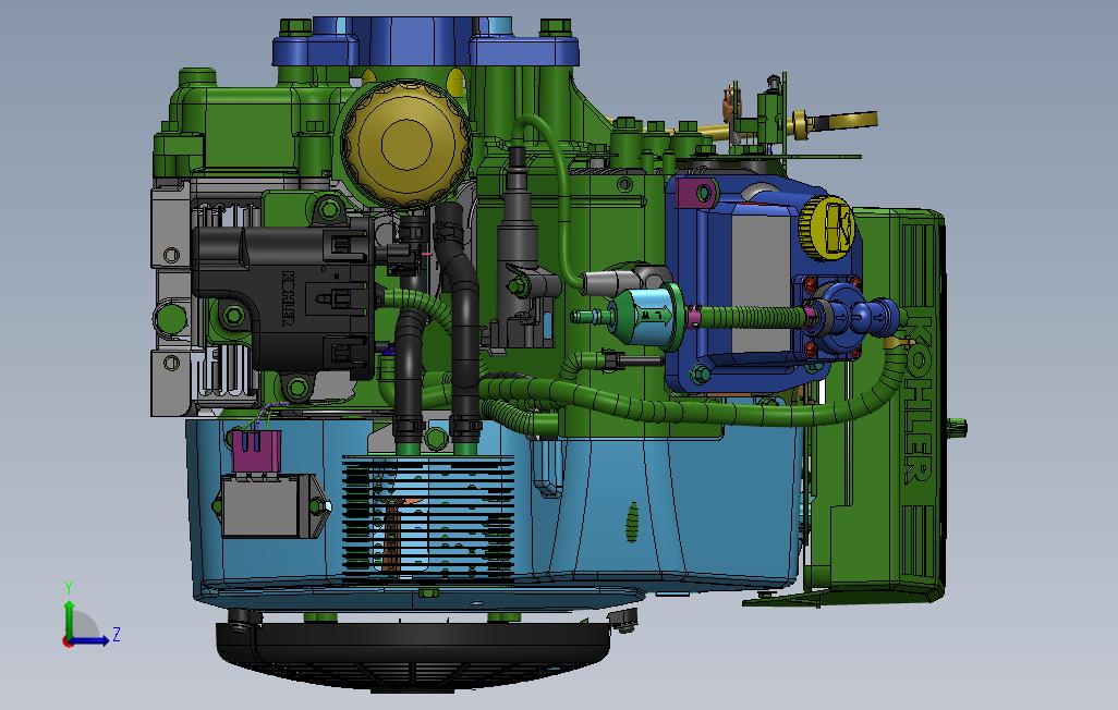 发动机 Kohler发动机造型三维建模图纸solidworks设计solidworks 2017模型图纸下载 懒石网