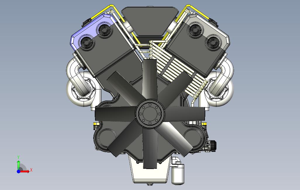 汽车发动机 V8涡轮增压柴油机模型3d图纸step格式step模型图纸下载 懒石网
