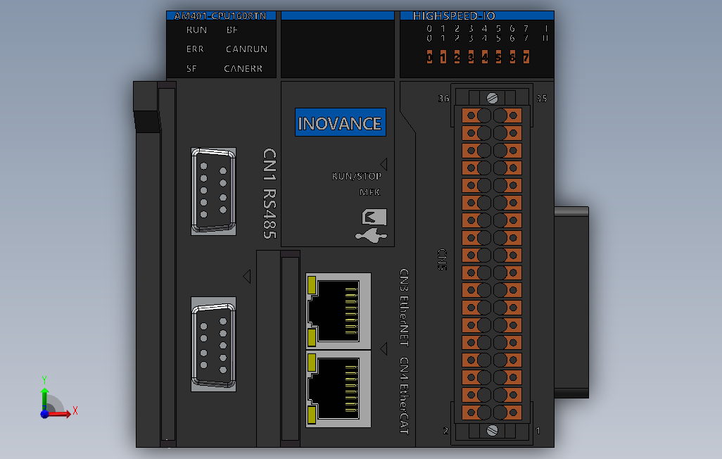 汇川PLC-AM401-1608_SOLIDWORKS 2020_模型图纸下载 – 懒石网