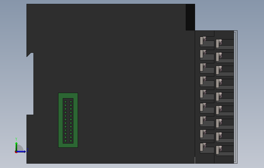 汇川PLC输出模块-GL10-1600END_SOLIDWORKS 2020_模型图纸下载 – 懒石网